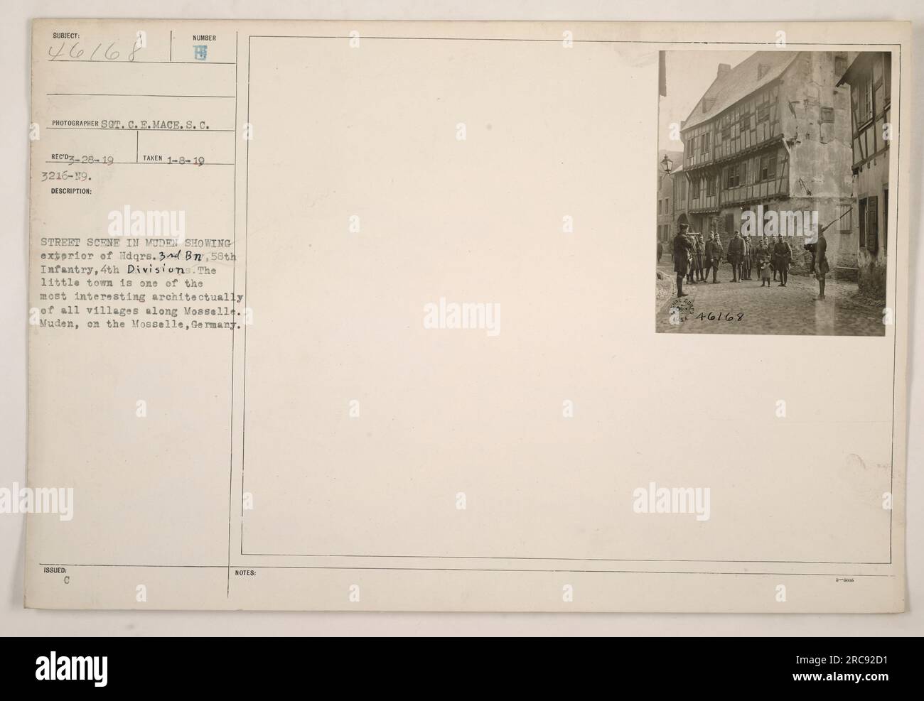 Street scene in Muden, Germany, showing the exterior of Headquarters ...