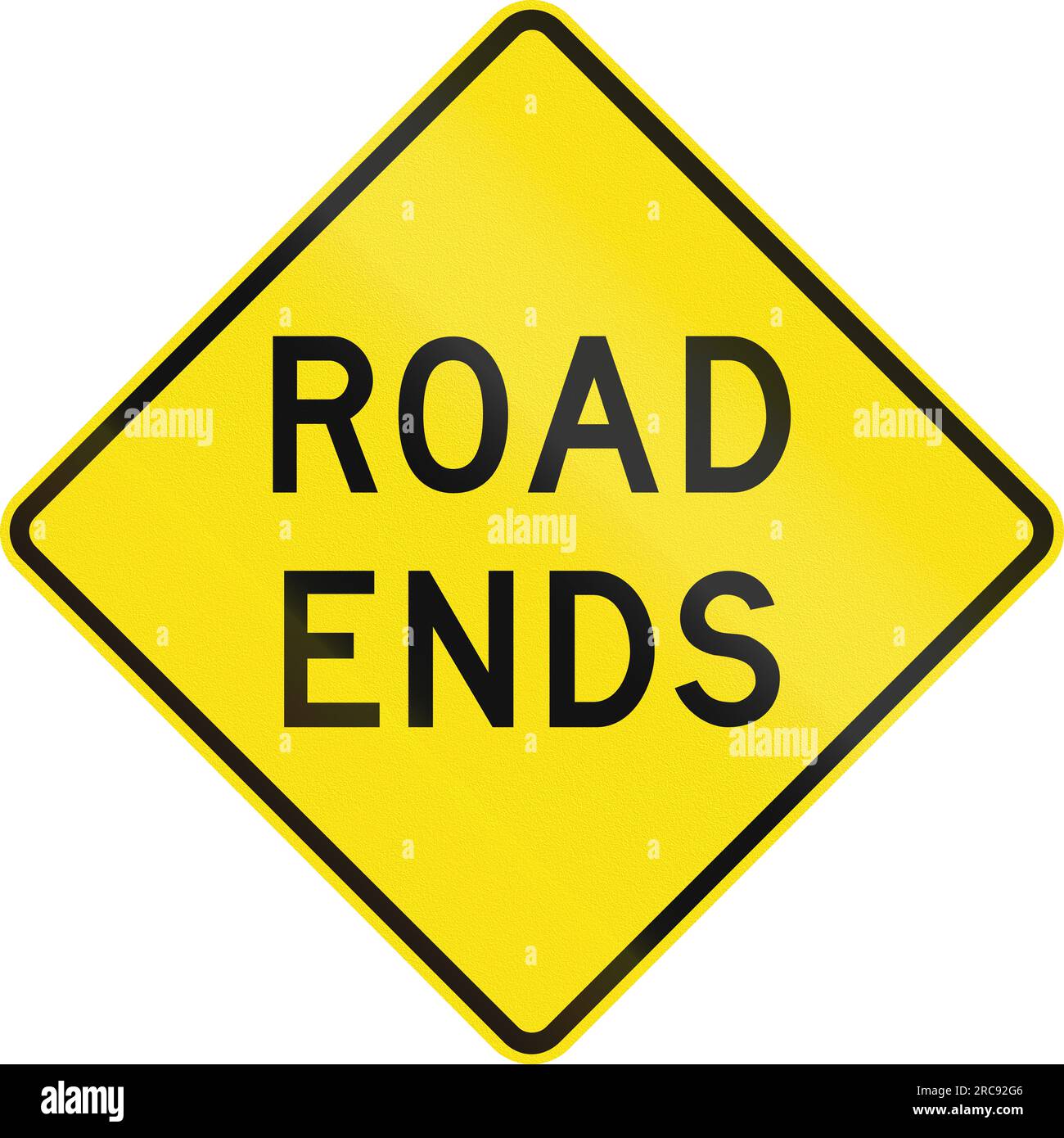 Australian warning traffic sign - Road ends Stock Photo - Alamy