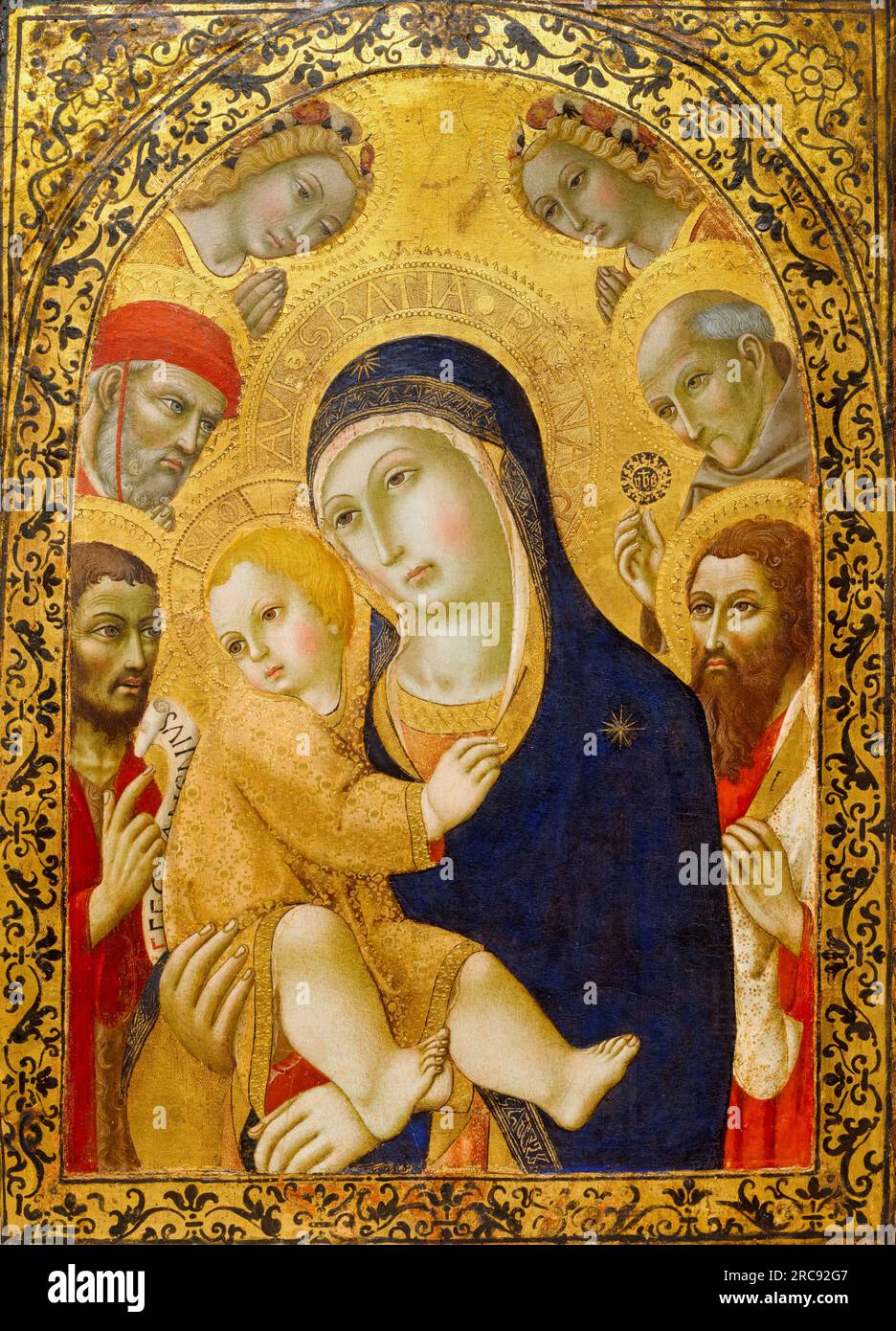 Sano di Pietro, Madonna and Child, with Saints Jerome, John the Baptist, Bernardino and ...