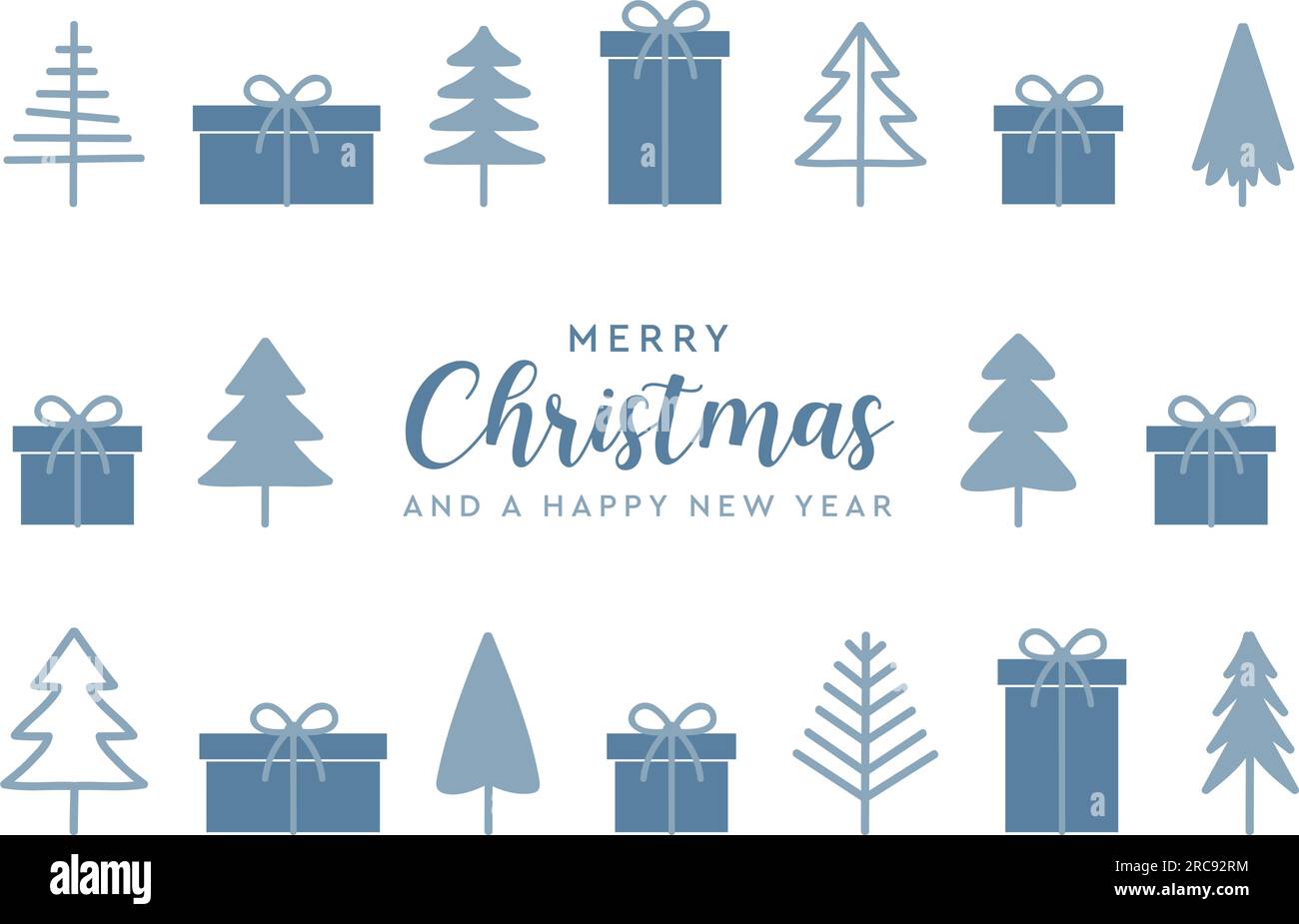 set of christmas tree and gift symbols isolated on transparent Stock ...