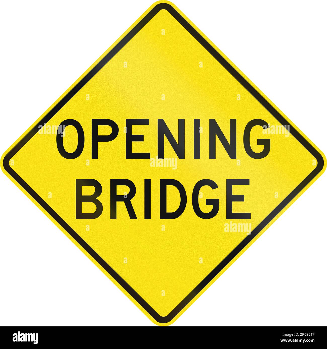 An Australian warning traffic sign - Opening bridge Stock Photo - Alamy