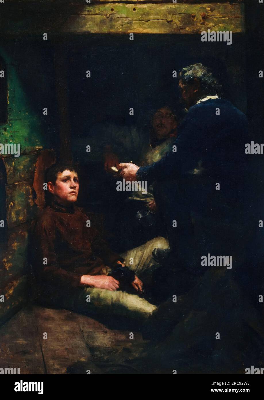 Henry Scott Tuke, A Sailor’s Yarn, painting in oil on canvas, 1887 ...