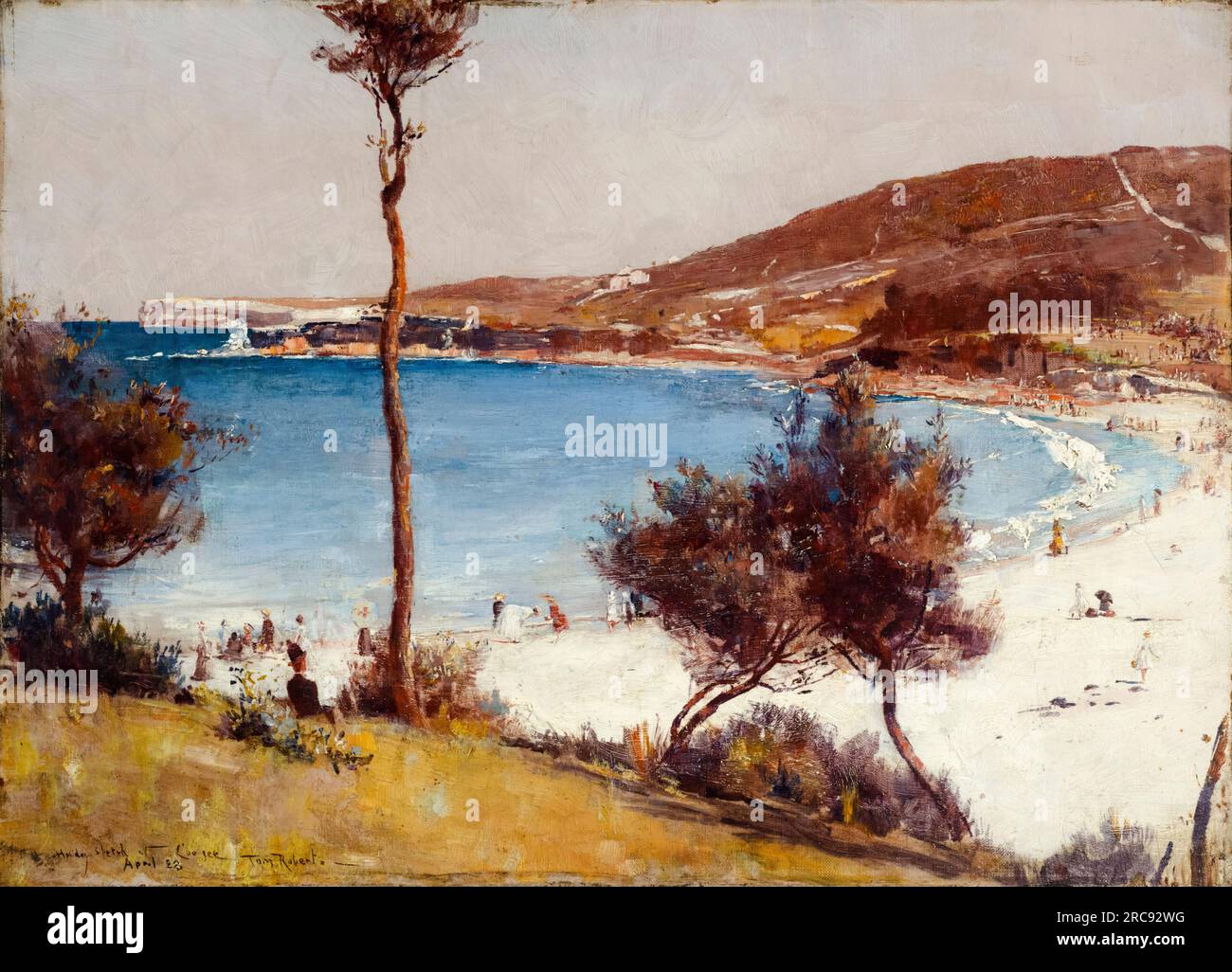 Tom Roberts, Holiday sketch at Coogee, landscape painting in oil on canvas, 1888 Stock Photo - Alamy