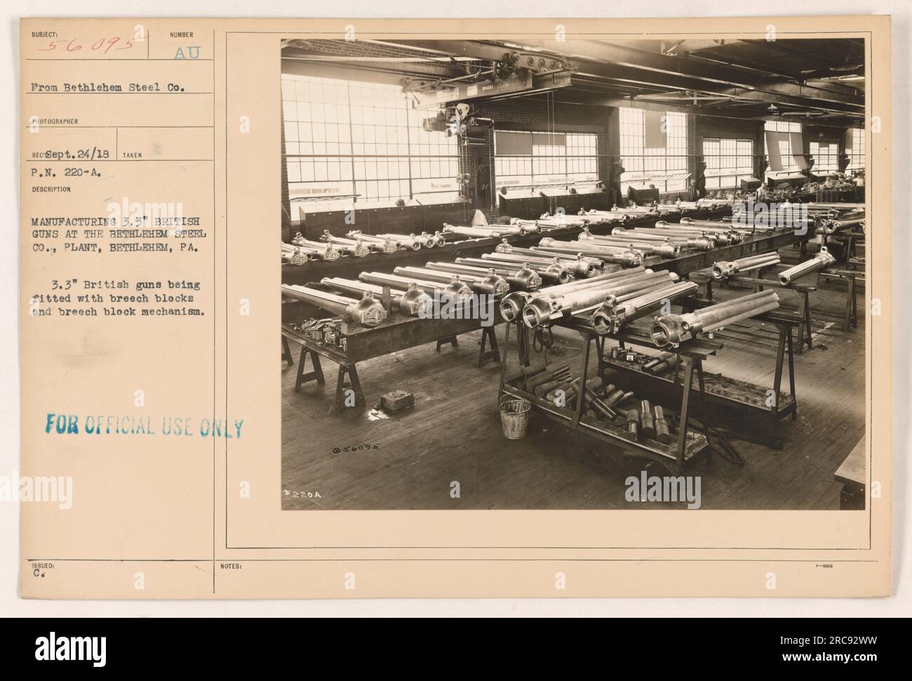 Image taken at Bethlehem Steel Co. plant in Bethlehem, PA during WWI ...