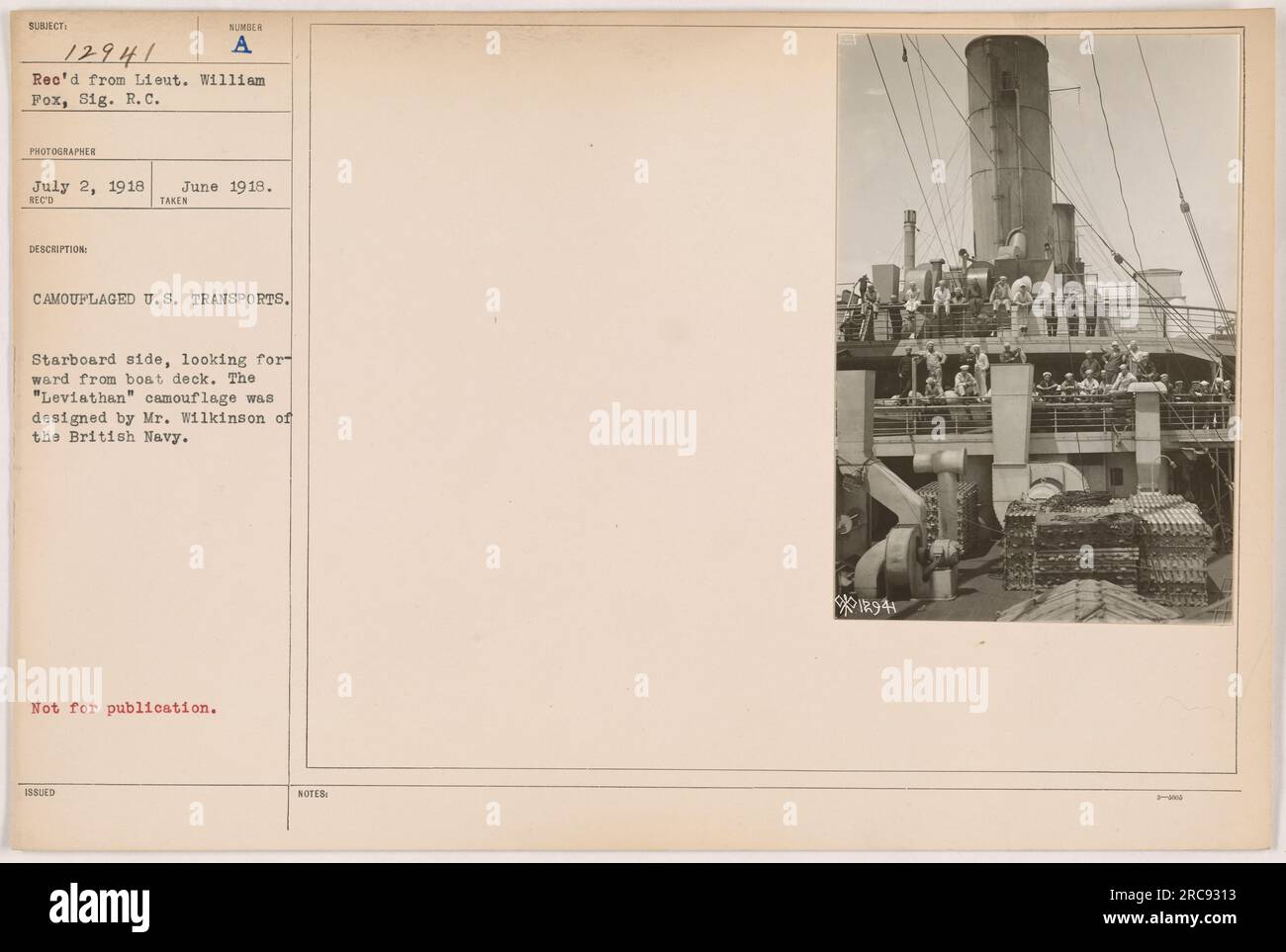 Image caption: "Camouflaged U.S. transports as seen from the boat deck ...