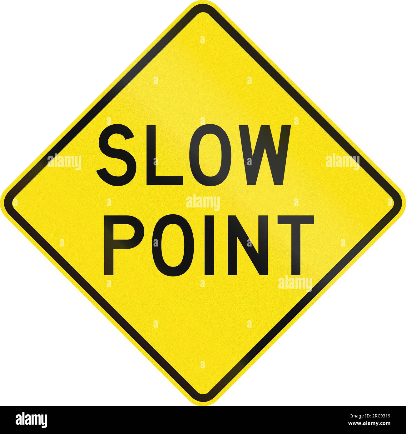 An Australian warning traffic sign - Slow Point Stock Photo - Alamy