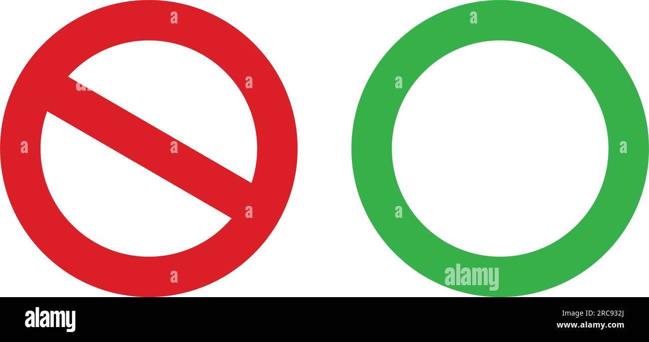 blank prohibition forbidden and allowed sign isolated Stock Vector ...