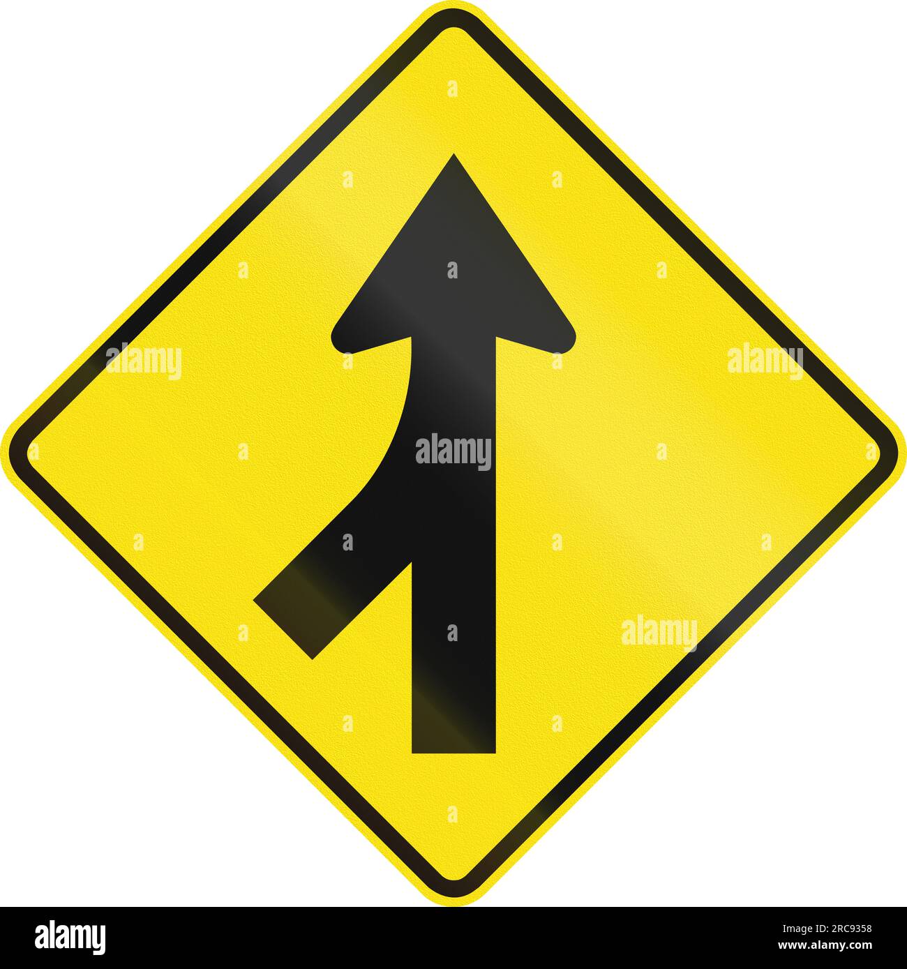 Australian road warning sign - Merge ahead from the right Stock Photo ...