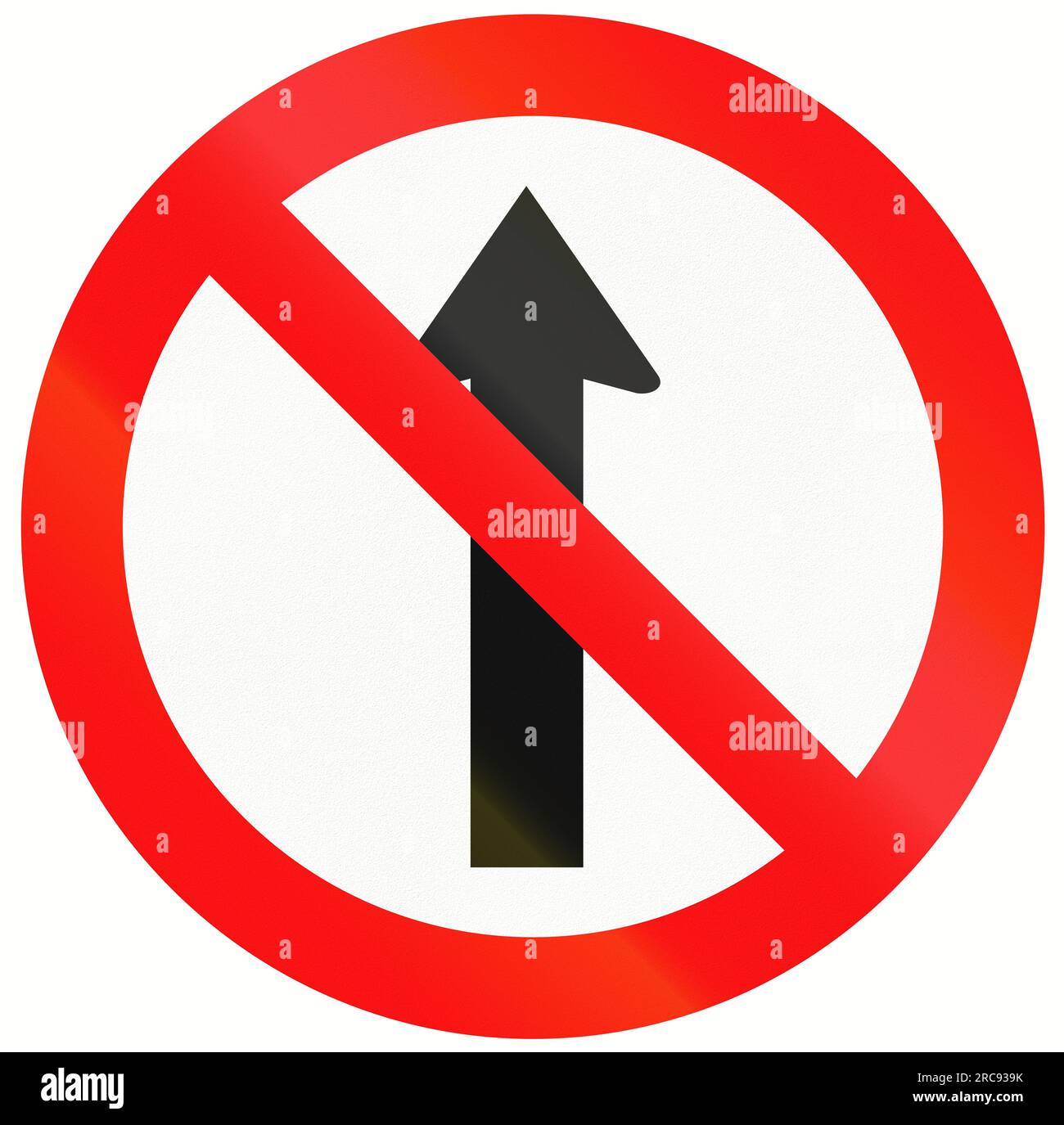 Indonesia traffic sign - No straight through Stock Photo - Alamy