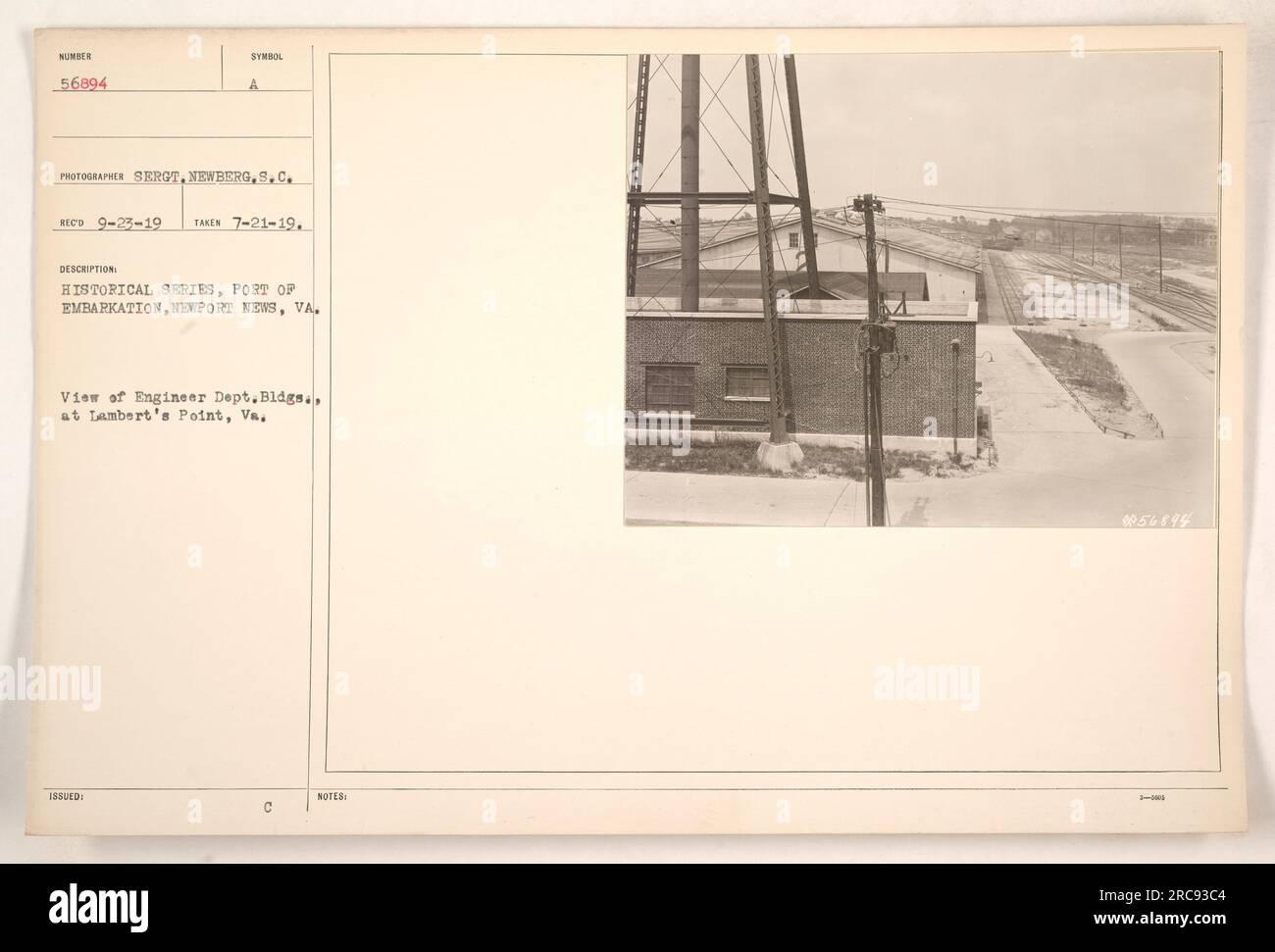 View of Engineer's department buildings at Lambert's Point, Virginia in ...
