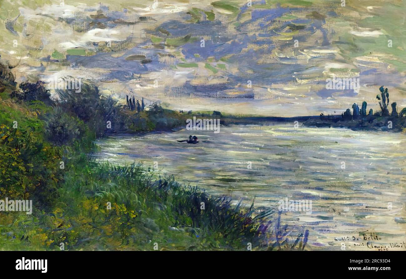 Claude Oscar Monet – The Seine near Vetheuil, Stormy Weather 1878 Stock ...