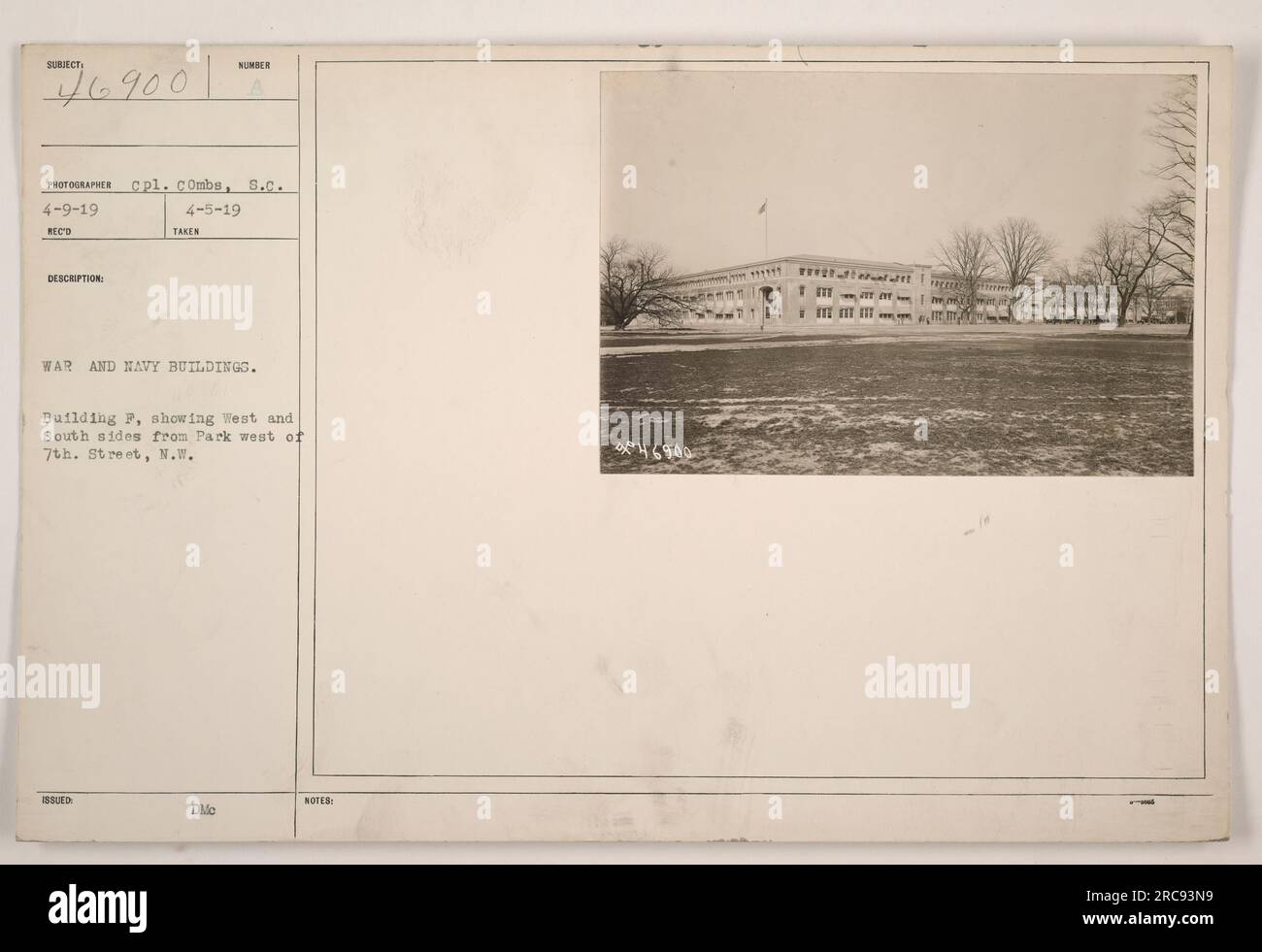 "Photograph of Building F at the War and Navy Buildings, taken by ...