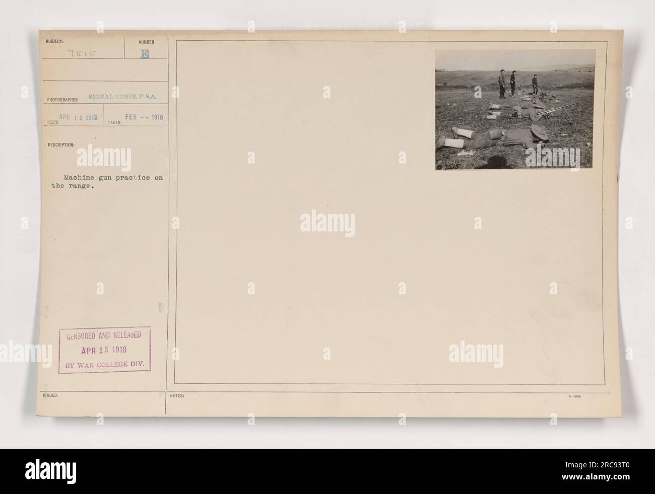 Soldiers engage in machine-gun practice on the range during World War ...