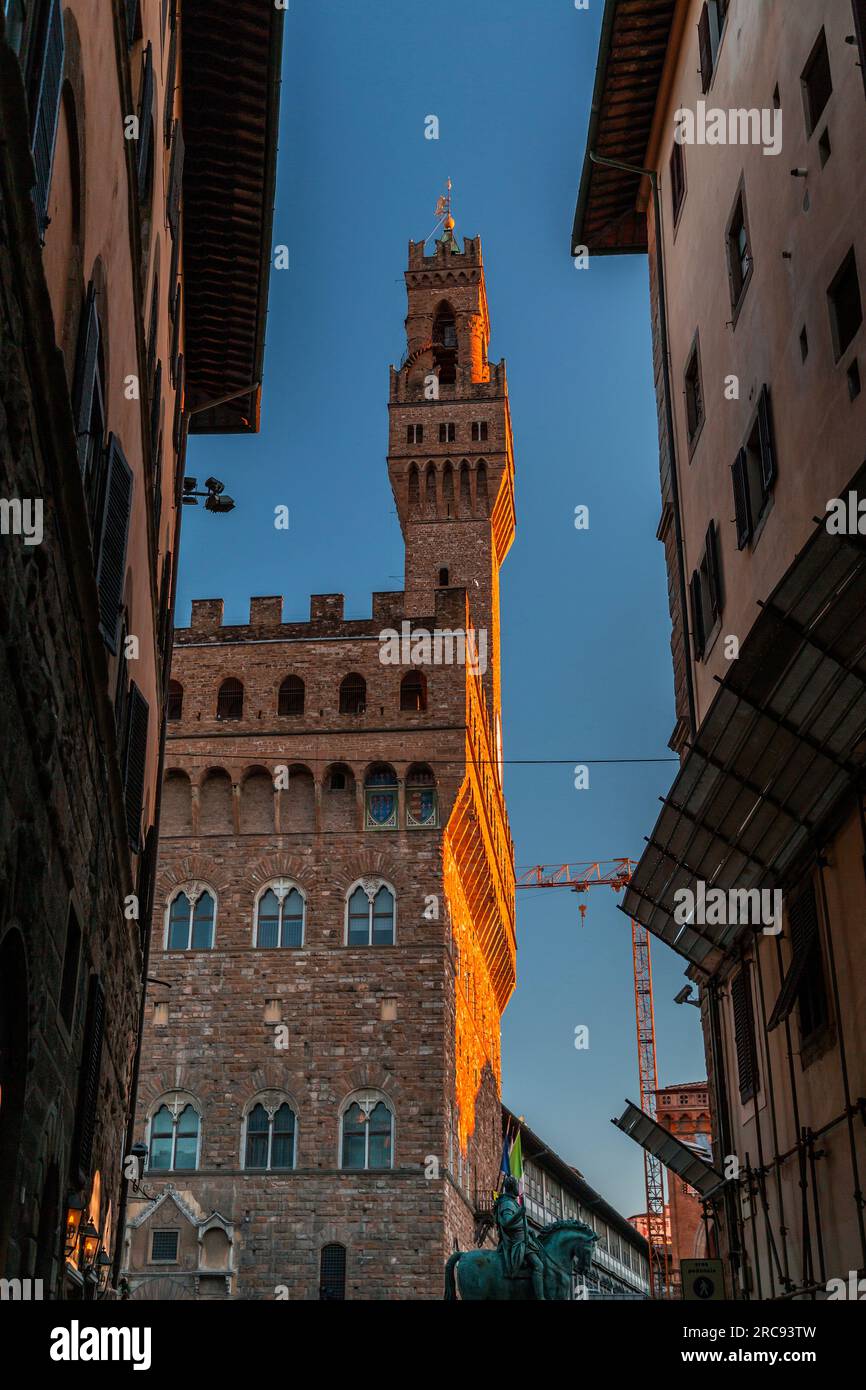 Florence, Italy - April 5, 2022: Palazzio Vecchio, the Old Palace at ...