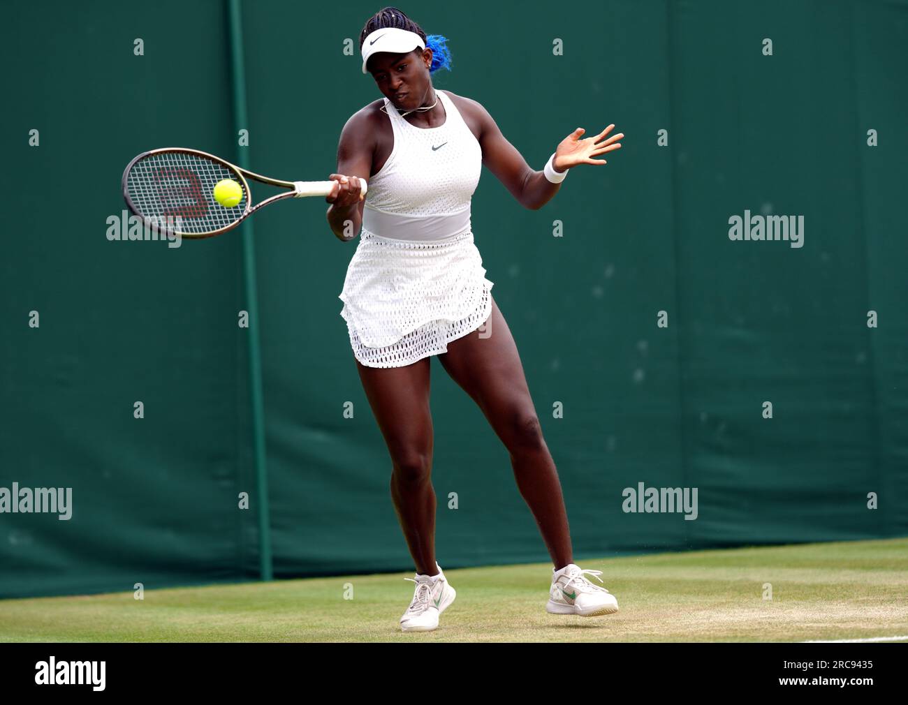Clervie Ngounoue in action during the Girls' Singles - Quarter-Finals ...