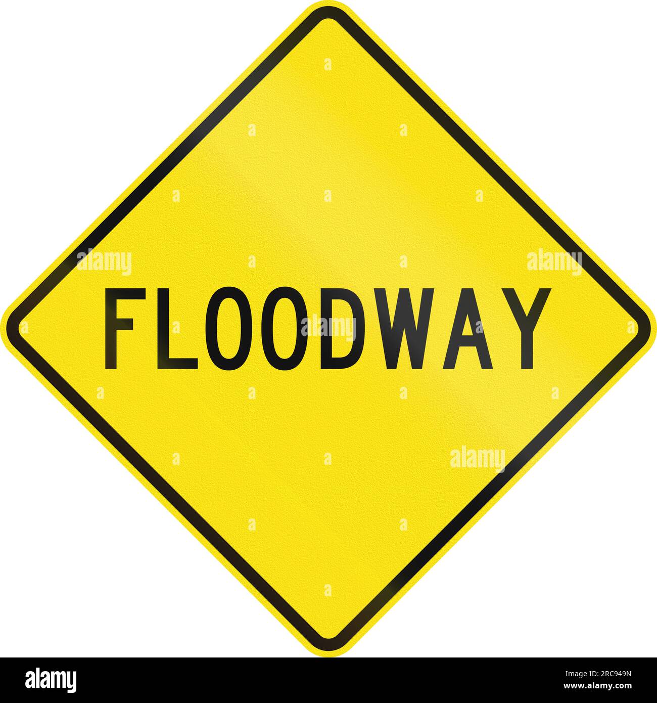 An Australian warning traffic sign - Floodway Stock Photo - Alamy