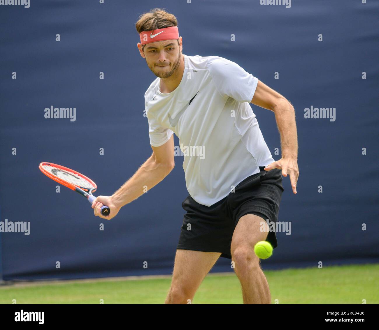 Taylor Fritz (USA - defending champion) on the practice courts before ...