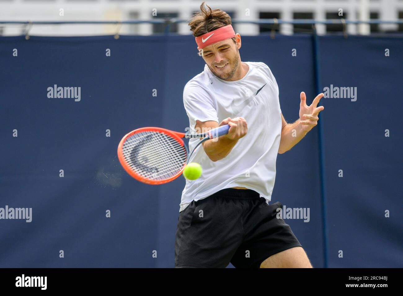 Taylor Fritz (USA - defending champion) on the practice courts before ...