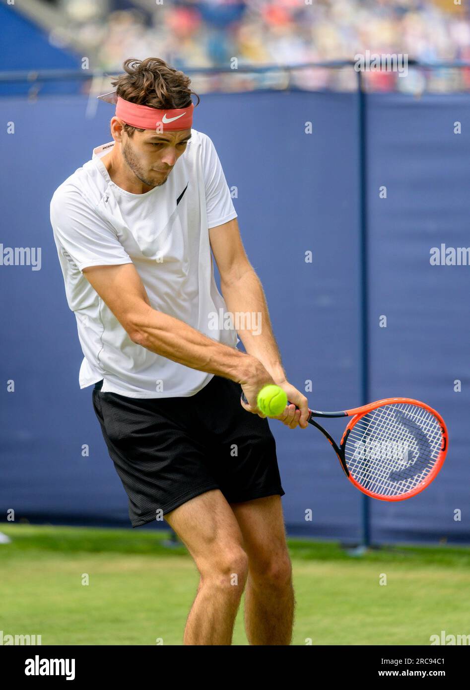 Taylor Fritz (USA - defending champion) on the practice courts before ...