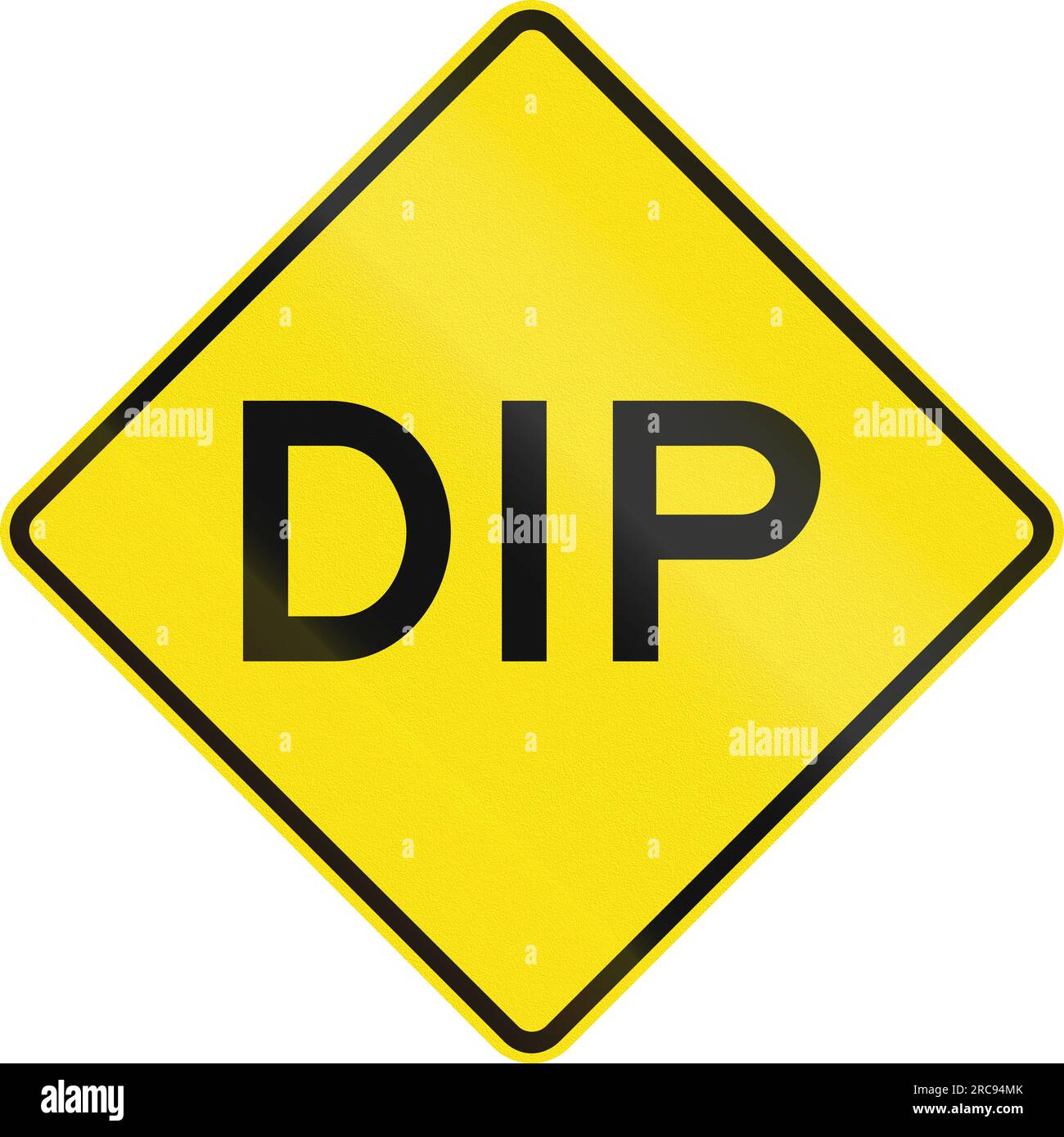 An Australian road warning sign - Dip Stock Photo - Alamy