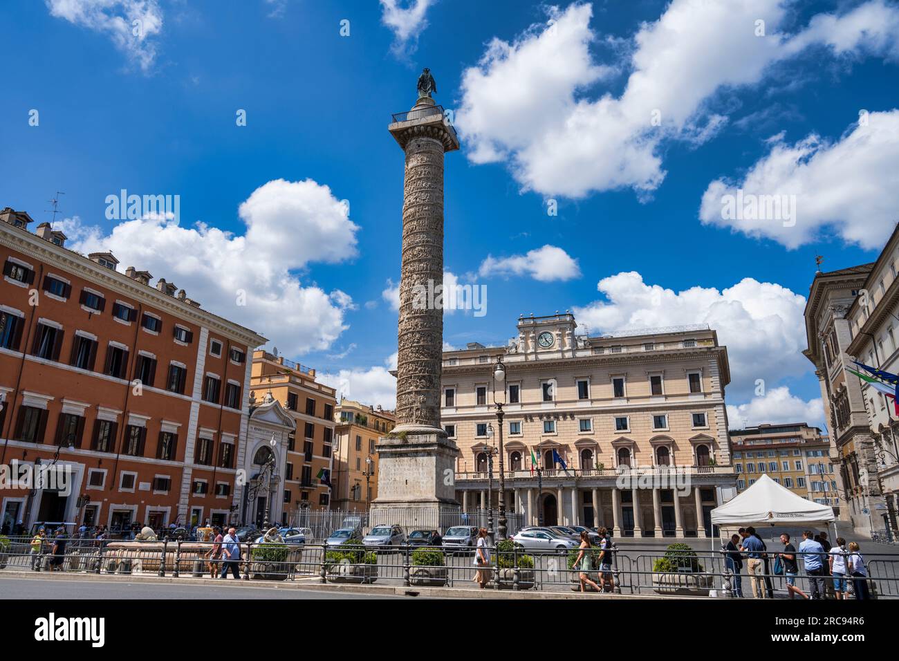 Marcus Aurelius column (Colonna di Marco Aurelio) in Piazza Colonna ...