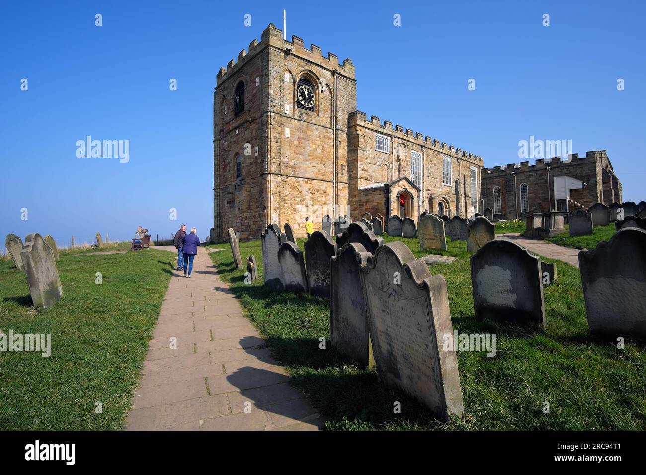 Church of Saint Mary's & the gravestones in the graveyard which ...