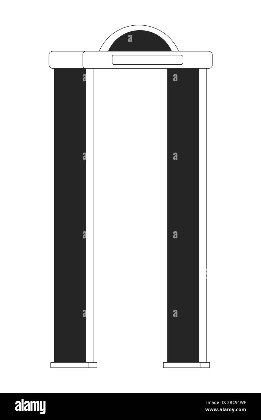 Security Gate Flat Monochrome Isolated Vector Object Stock Vector Image