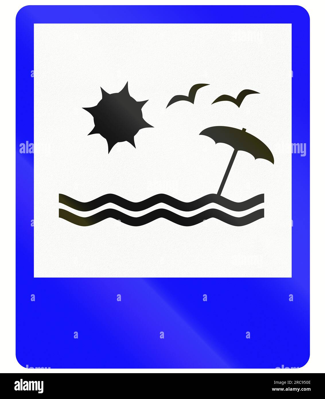 An informative road sign in Indonesia: Beach Stock Photo - Alamy