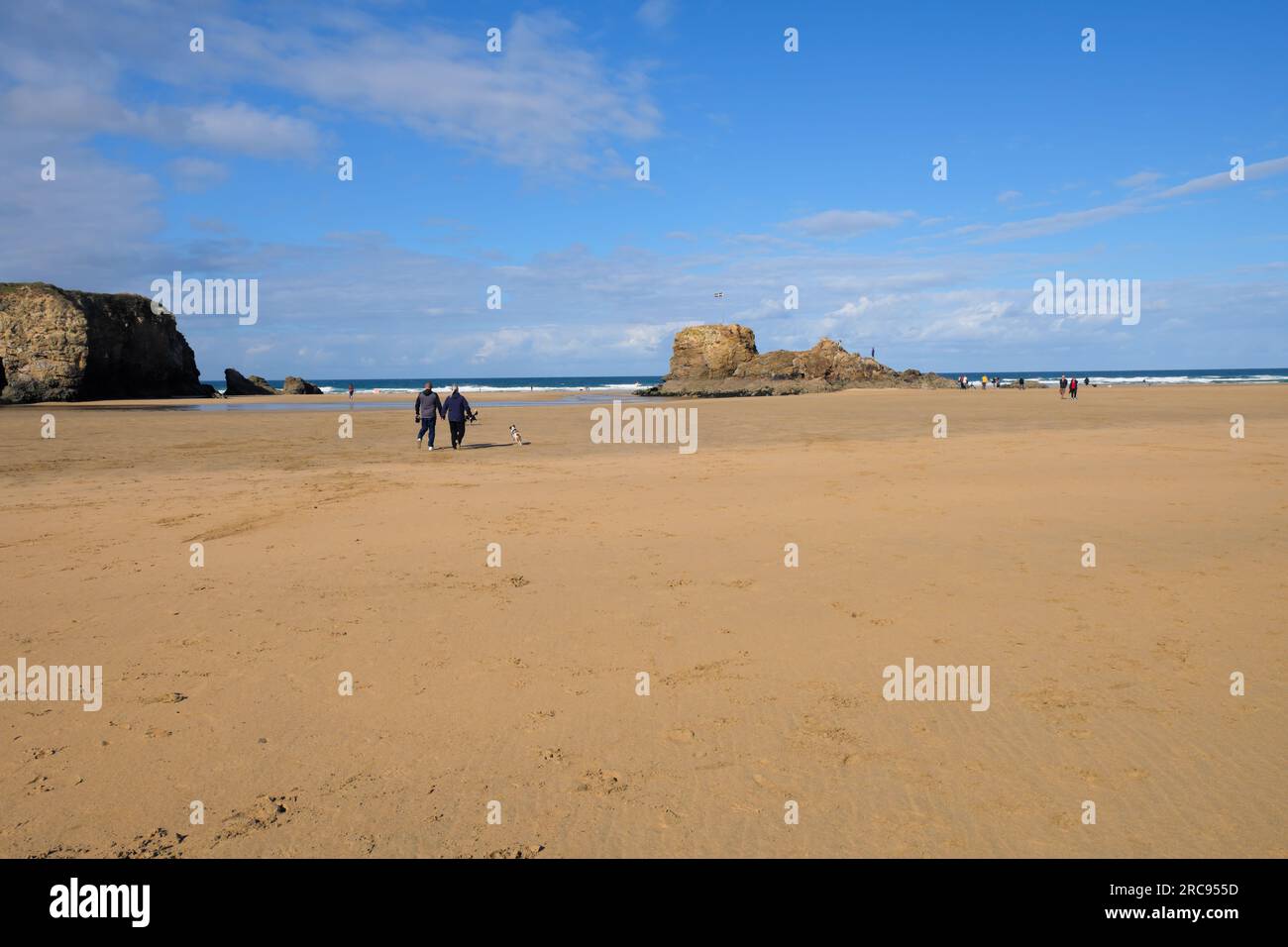 Perranporth beach is located on the North Cornish coast in Cornwall ...