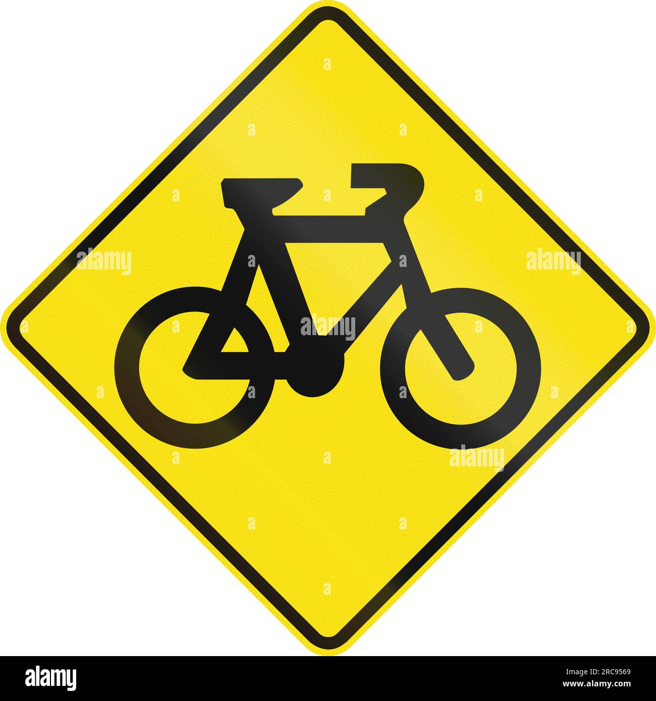 Australian road warning sign - Bicycles crossing Stock Photo - Alamy