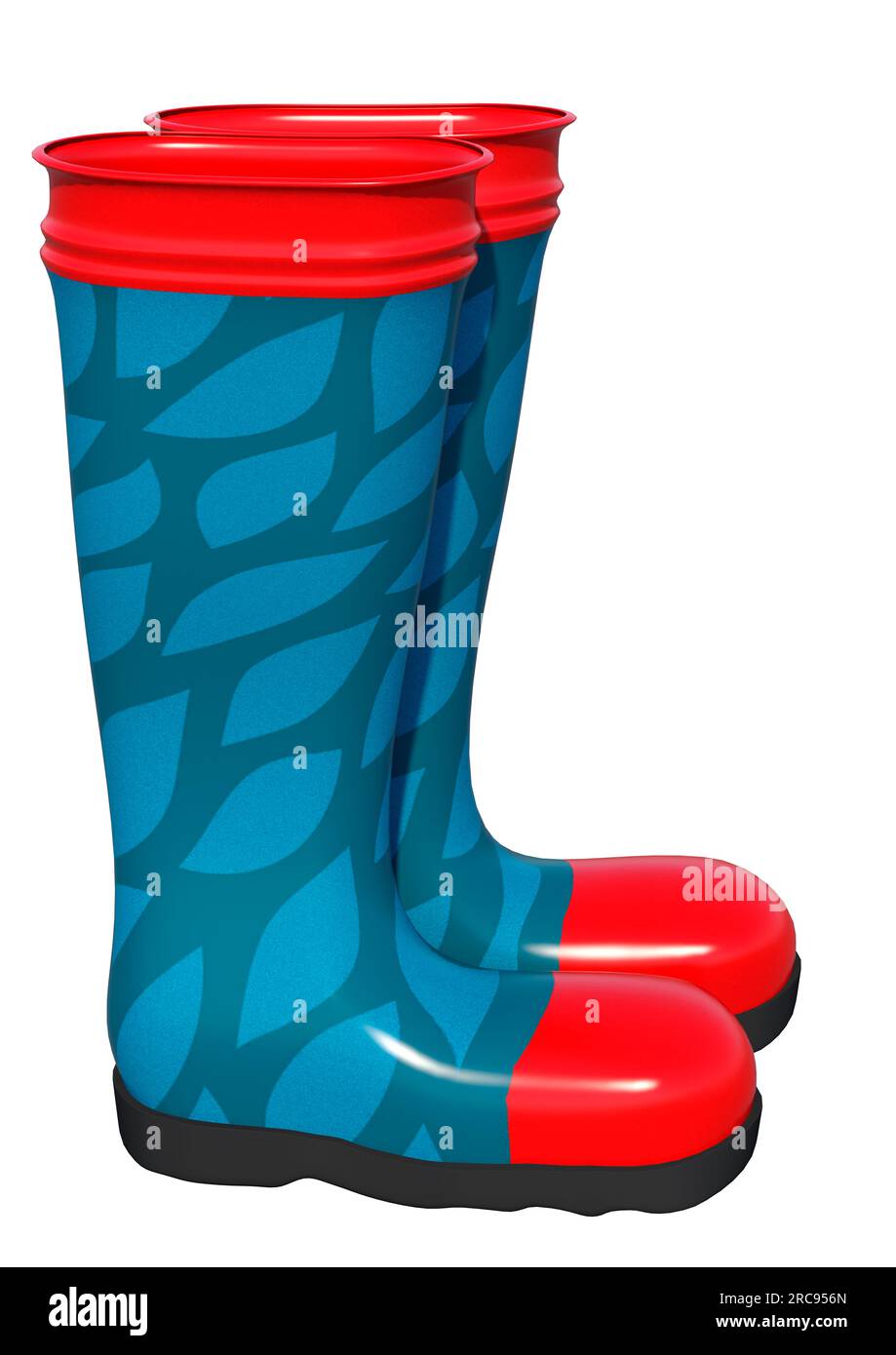 3D rendering of rubber boots isolated on white background Stock Photo ...