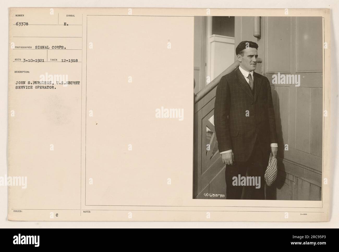 U.S. Secret Service Operator John S. Ferguson photographed during World ...