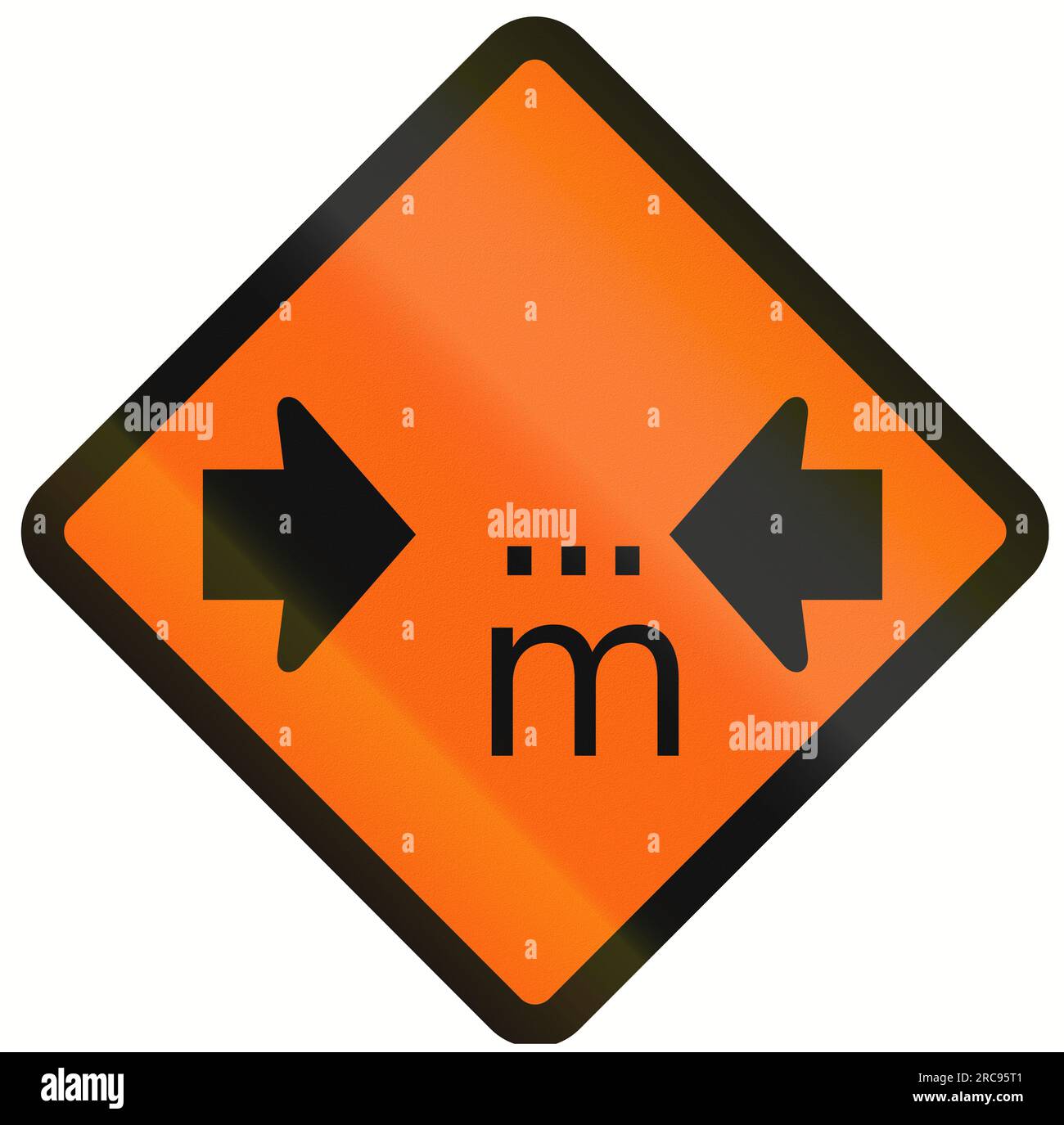 Temporary warning road sign in Indonesia: Width restriction ahead in ...