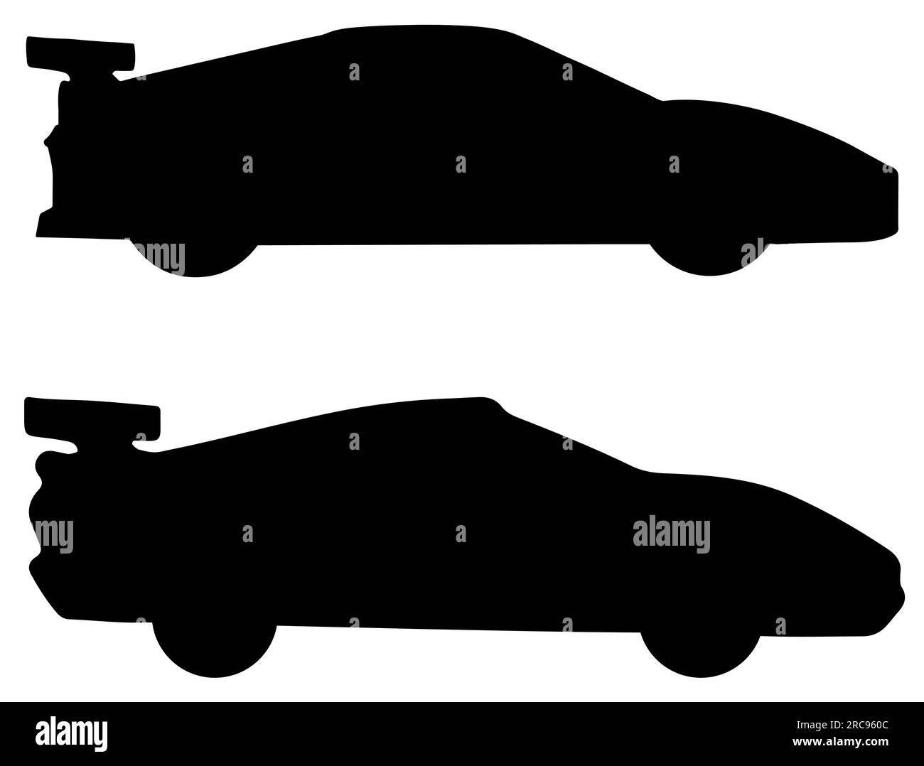 Racing Car Silhouette Vector Art on White Background Stock Vector Image ...