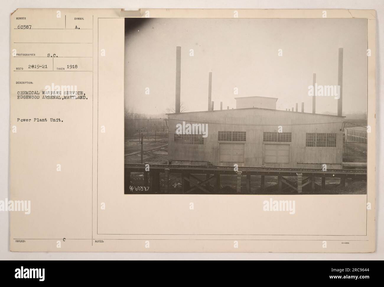 A photograph taken in 1918 at the Chemical Warfare Service at Edgewood ...