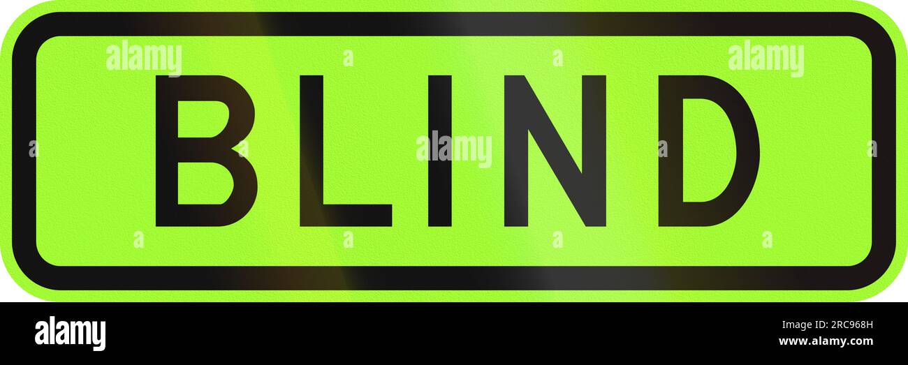 An Australian warning traffic sign - Blind people, green version Stock ...