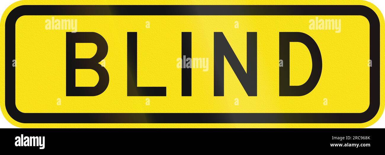 An Australian warning traffic sign - Blind people, old version Stock ...