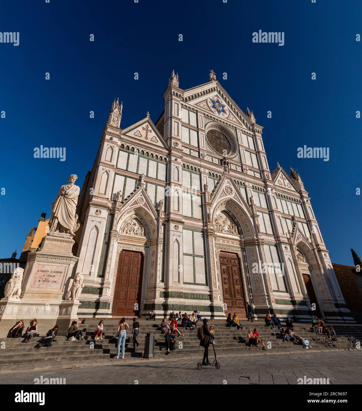 Florence, Italy - April 5, 2022: Piazza Santa Croce, located near ...