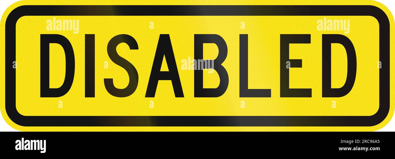 An Australian warning traffic sign - Disabled people, old version Stock ...