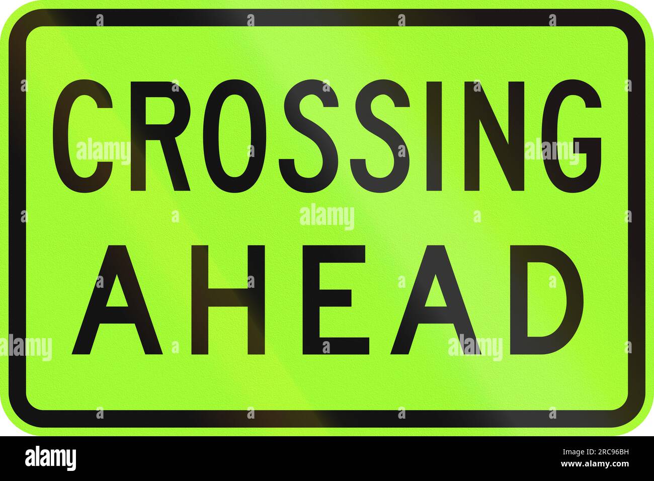An Australian warning traffic sign - Crossing ahead, green version ...