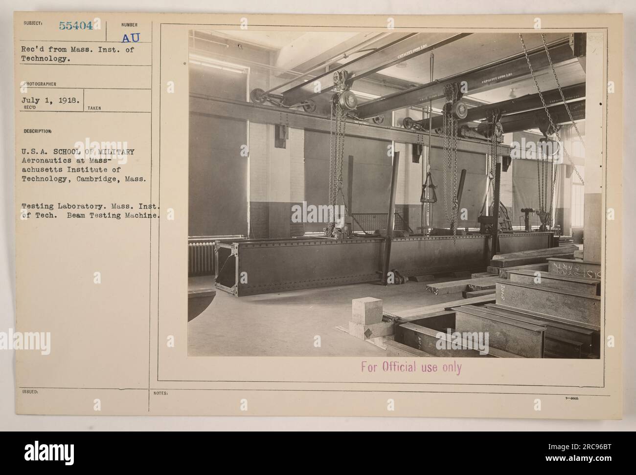 A beam testing machine at the U.S.A. School of Military Aeronautics ...