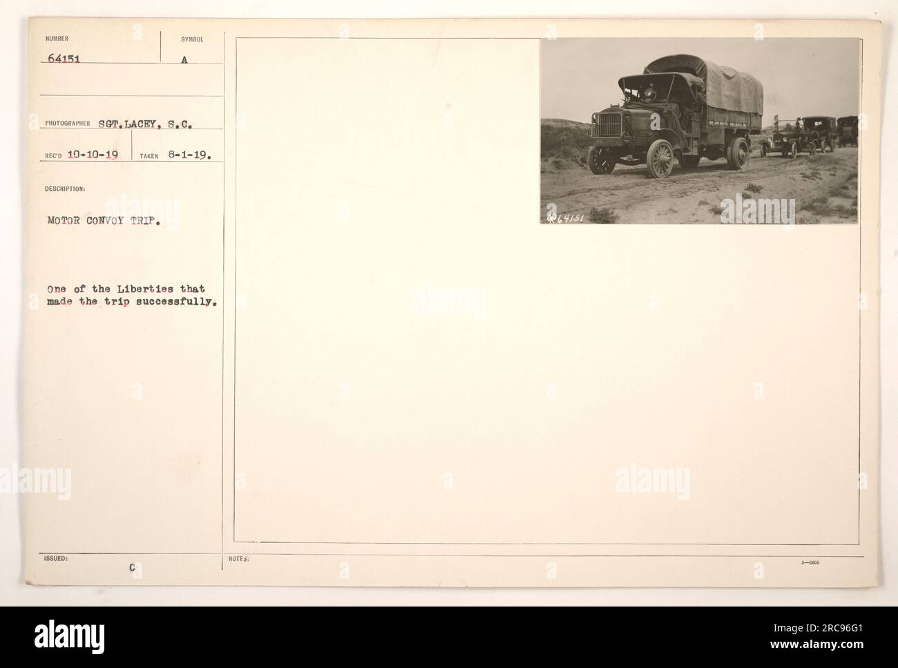 Military convoy successfully completing a motor trip during World War ...