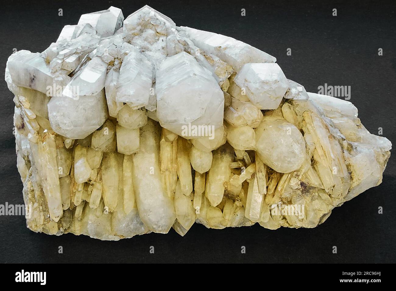 Quartz crystal in its pure state before undergoing any treatment on a ...