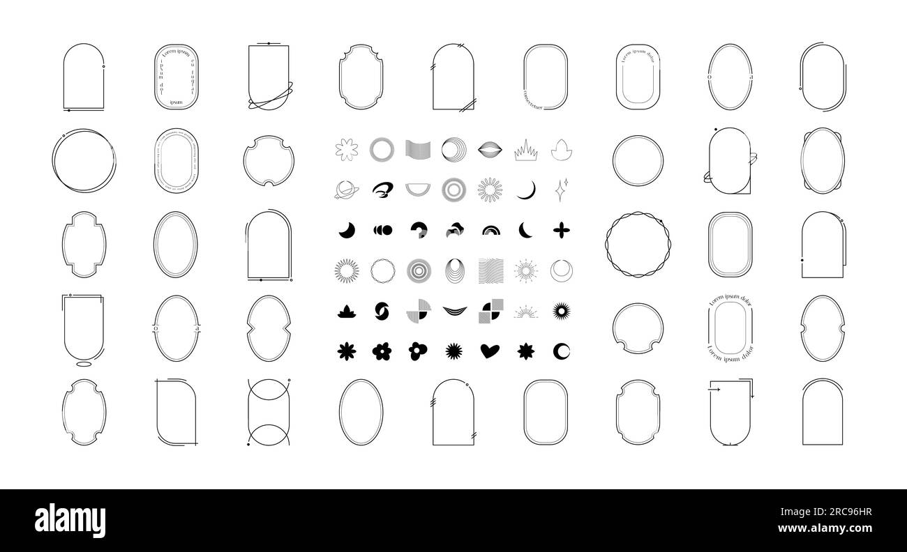 Collection of y2k aesthetic elements, frames and shapes Stock Vector Image & Art - Alamy