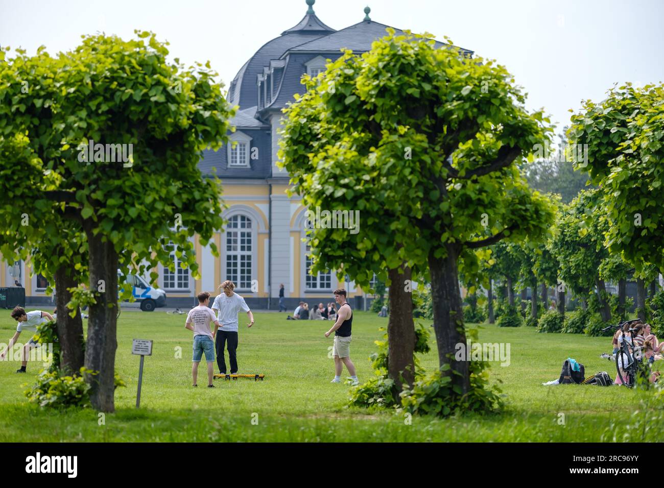 Bonn, Germany - May 22, 2023 : Young people, mostly students enjoying ...