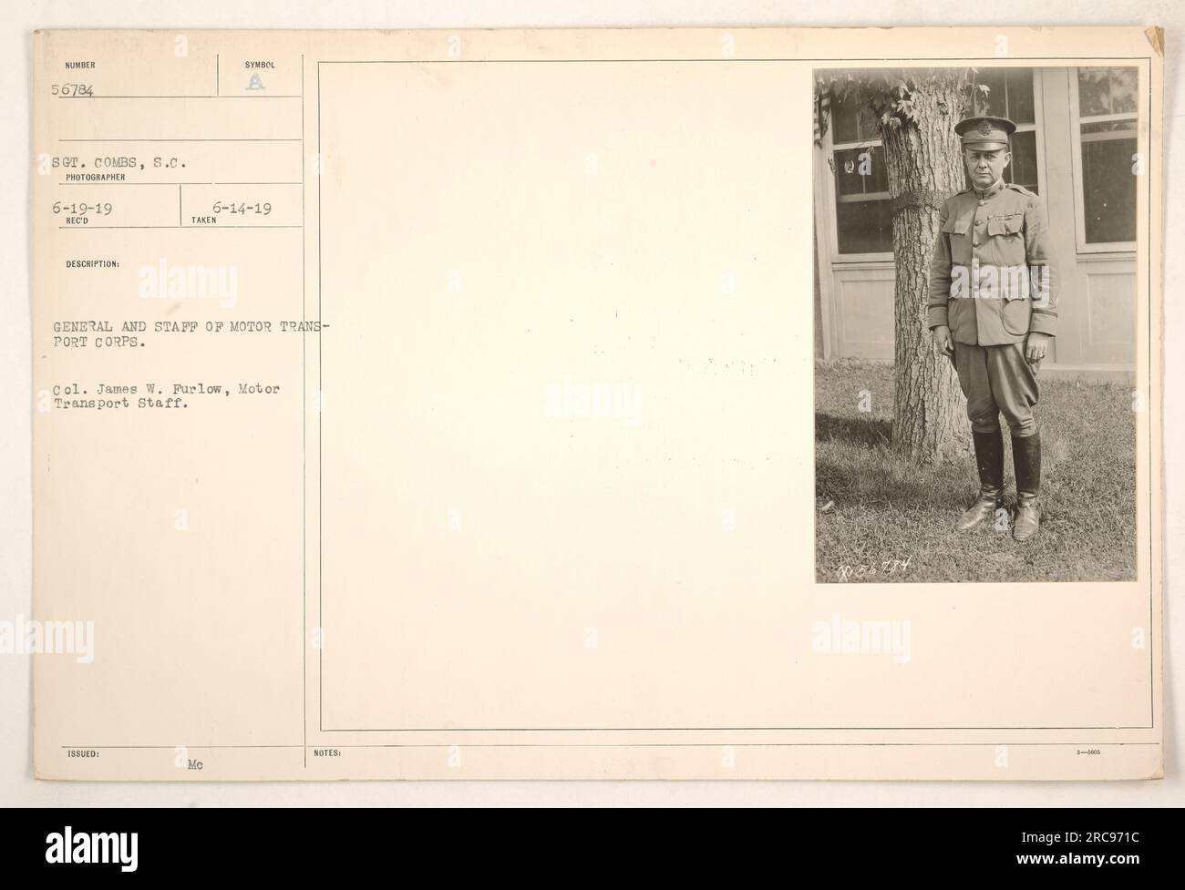 General and staff of Motor Transport Corps, including Col. James W ...