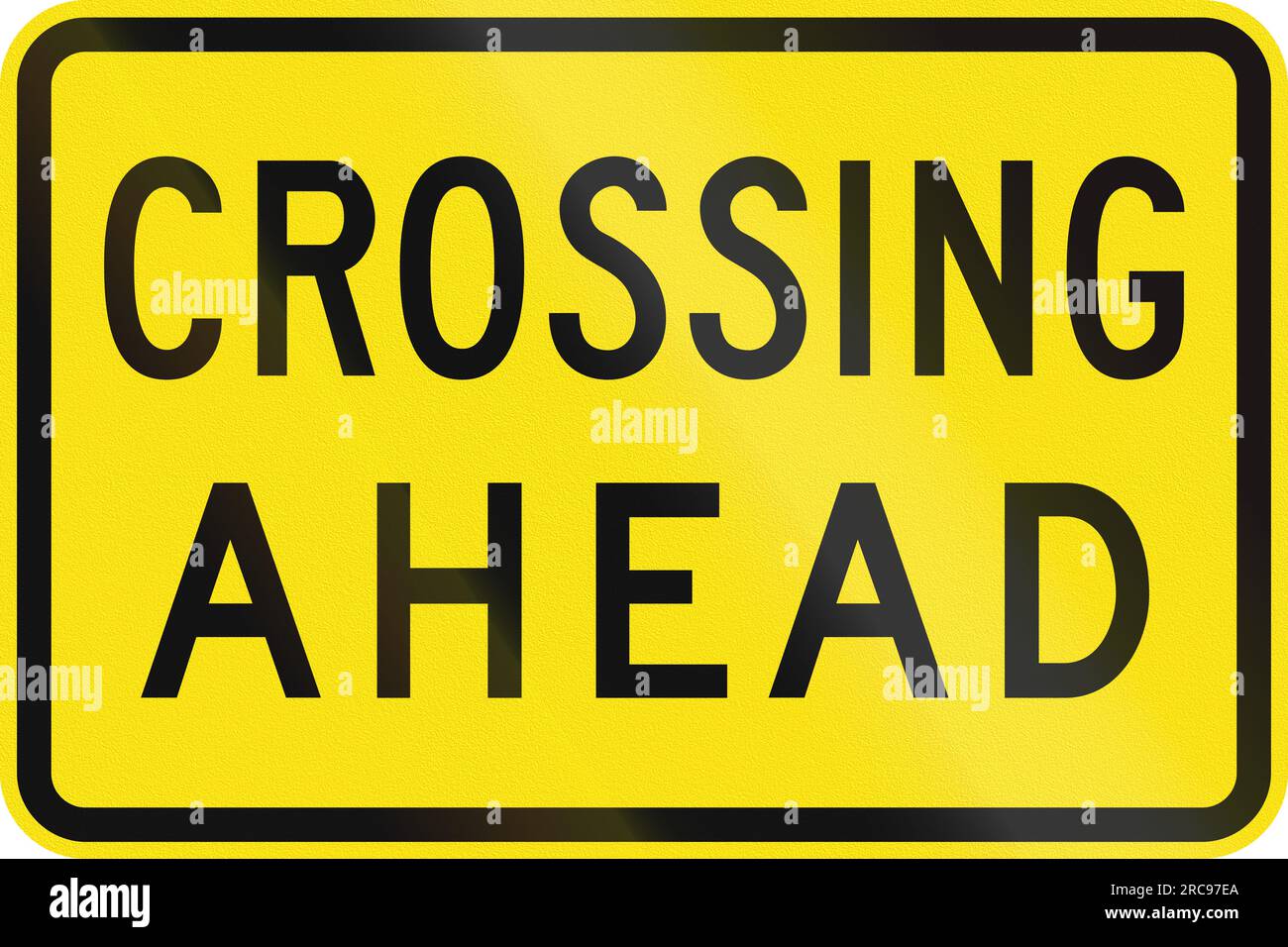 An Australian warning traffic sign - Crossing ahead, old version Stock ...