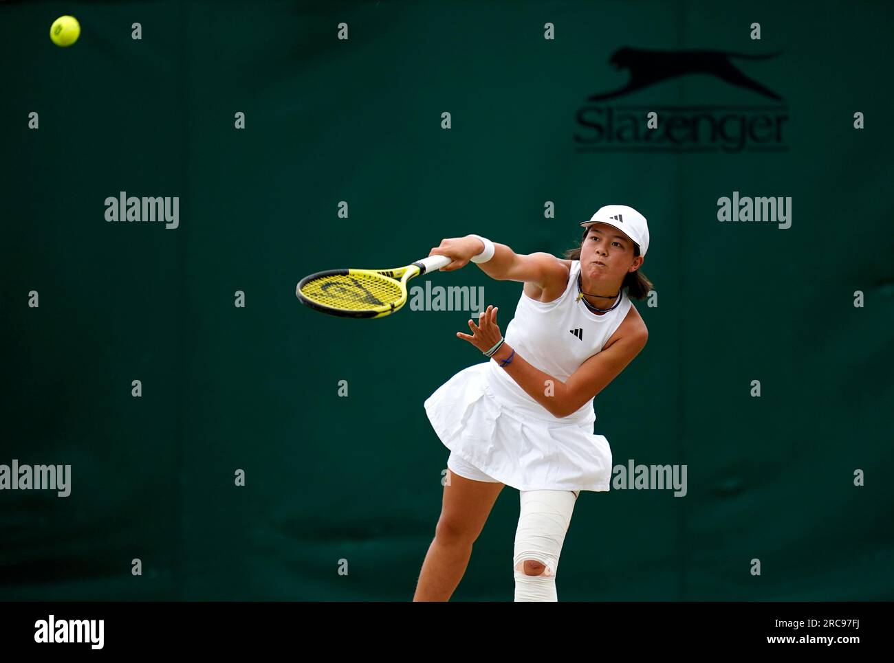 Ena Koike in action against Alina Korneeva in their Girl's Singles ...