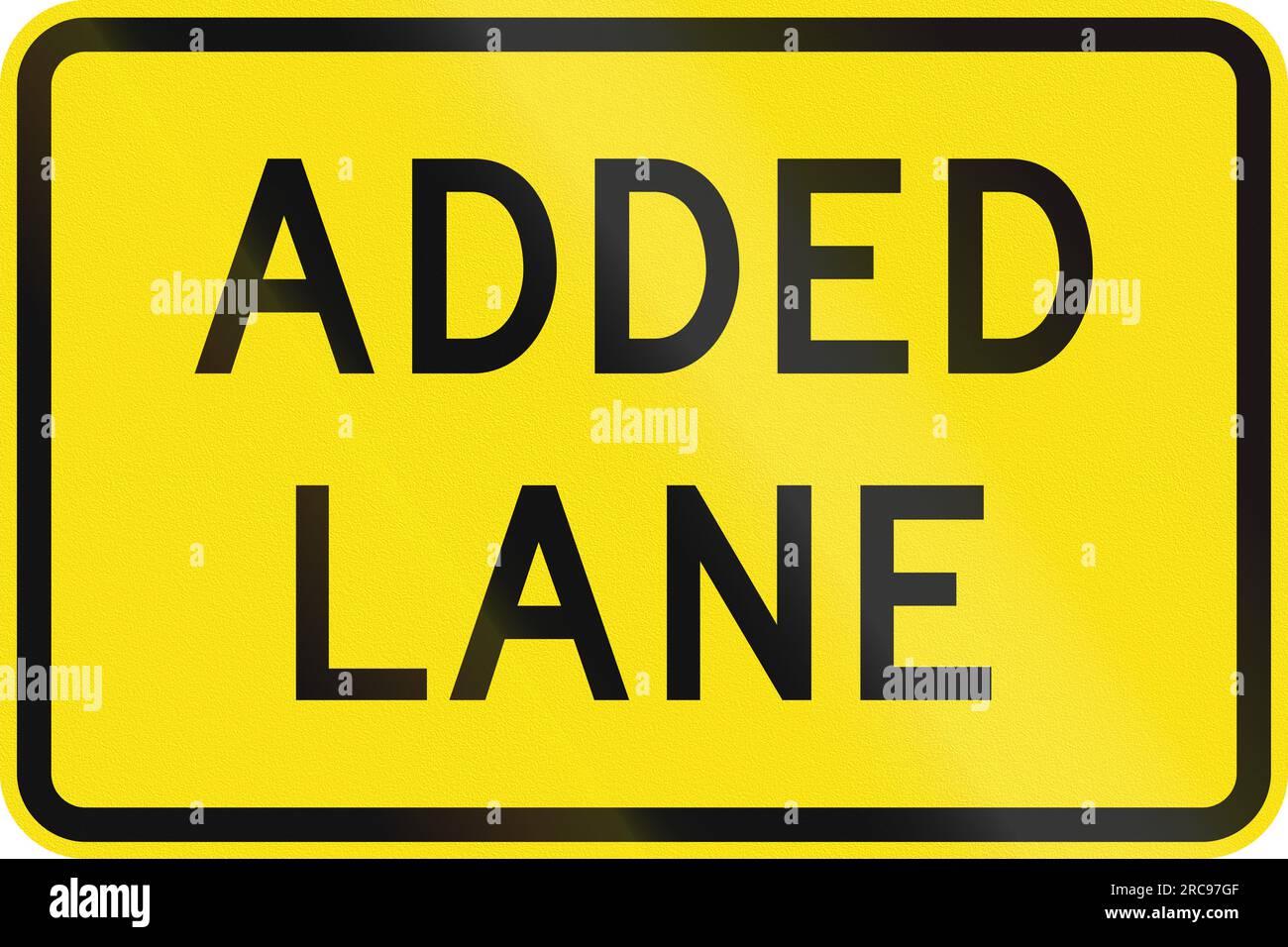 An Australian warning traffic sign - Added lane Stock Photo - Alamy