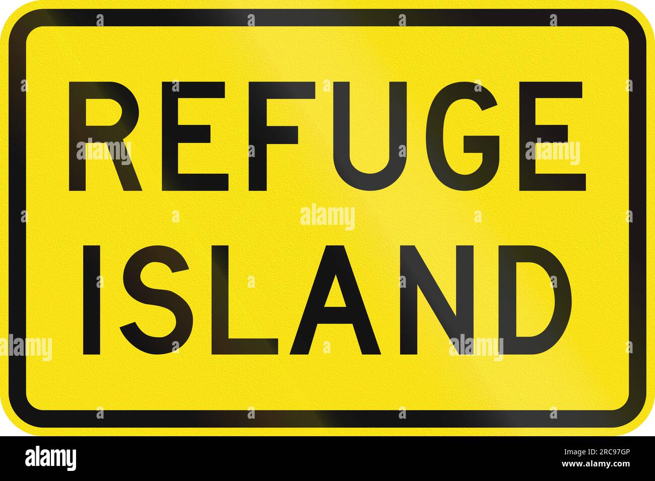 An Australian warning traffic sign - Refuge island, old version Stock ...